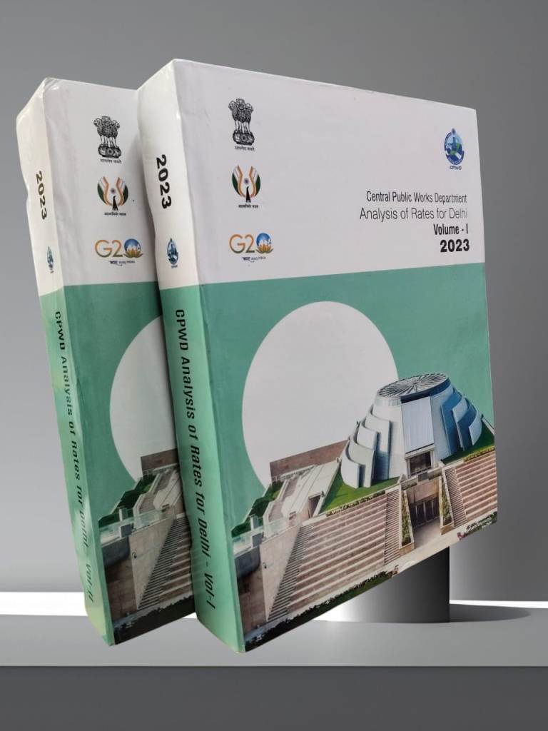 Buy online CPWD Analysis of Rates for Delhi DAR 2023 in 2 Volumes