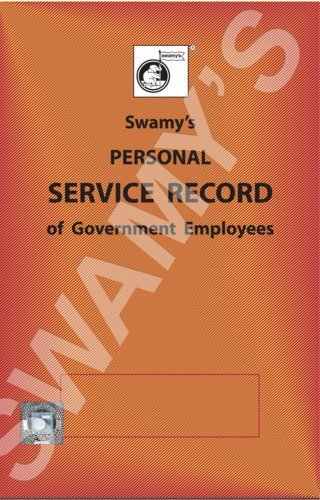 Buy online Swamy's Personal Service Record of Government Employees